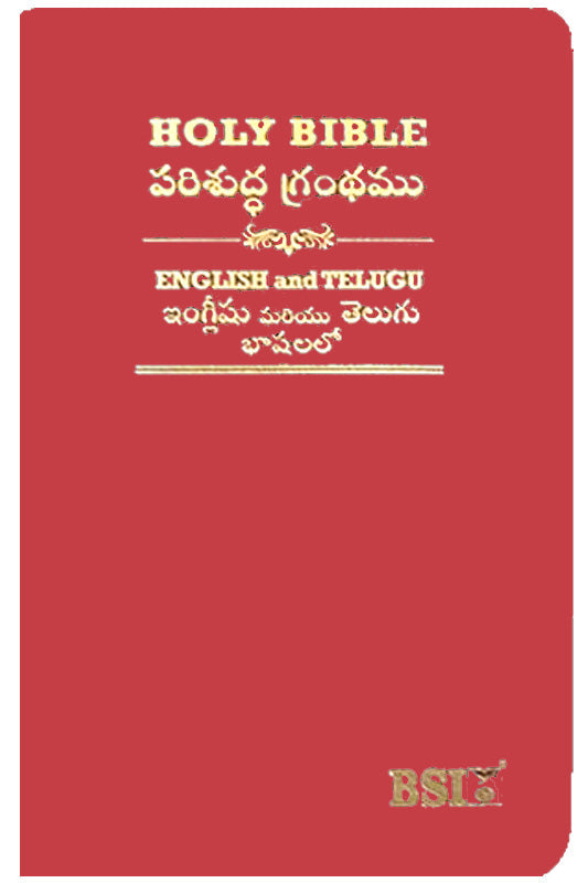 Telugu English Royal Diglot bible Rexine binding Amity PU Red Color ...